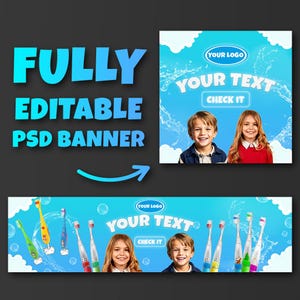 PROMO BANNER Psd Fully Editable Children Banner Products Photoshop - Etsy