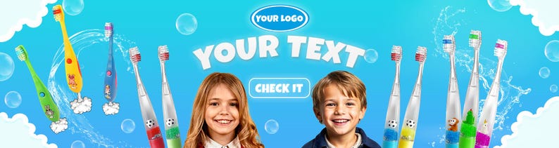 PROMO BANNER Psd Fully Editable Children Banner Products Photoshop - Etsy