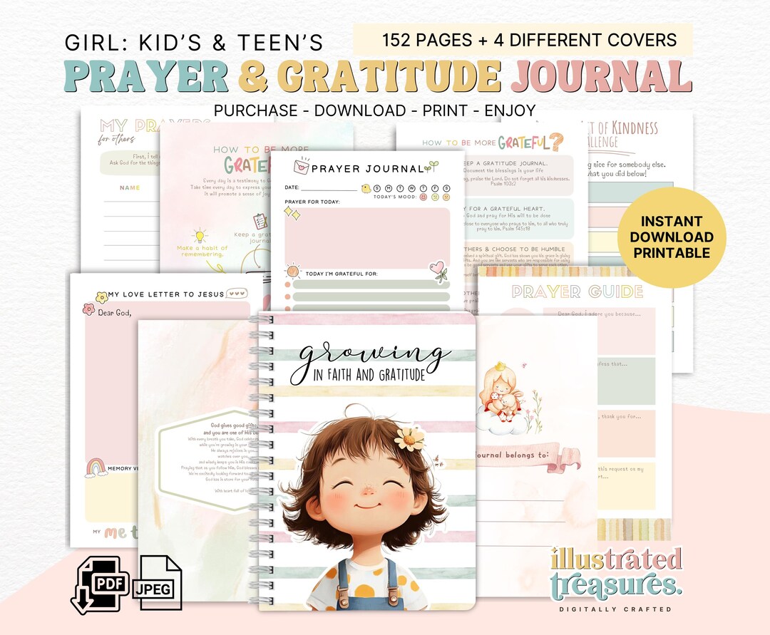 Prayer & Gratitude Journal for Kids/teens, Printable Journal, Digital ...