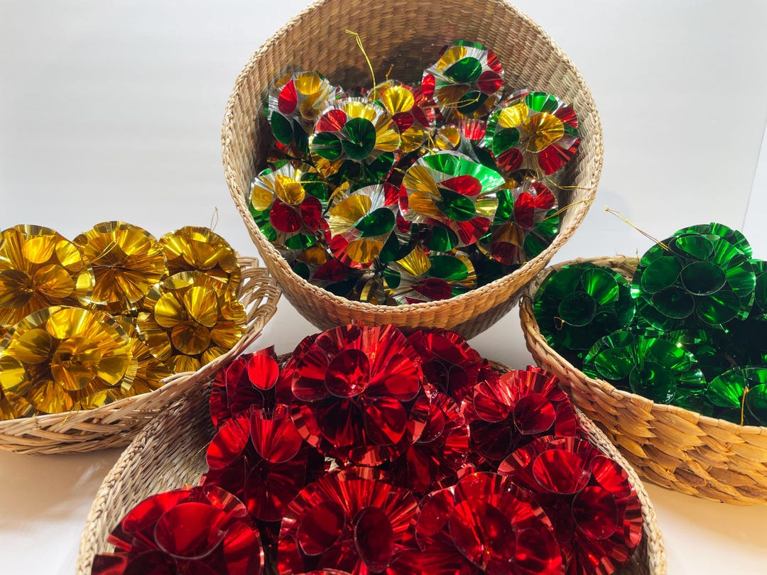 Vintage Atomic Foil Commodore Starburst Christmas Ornaments SET of 6 ...