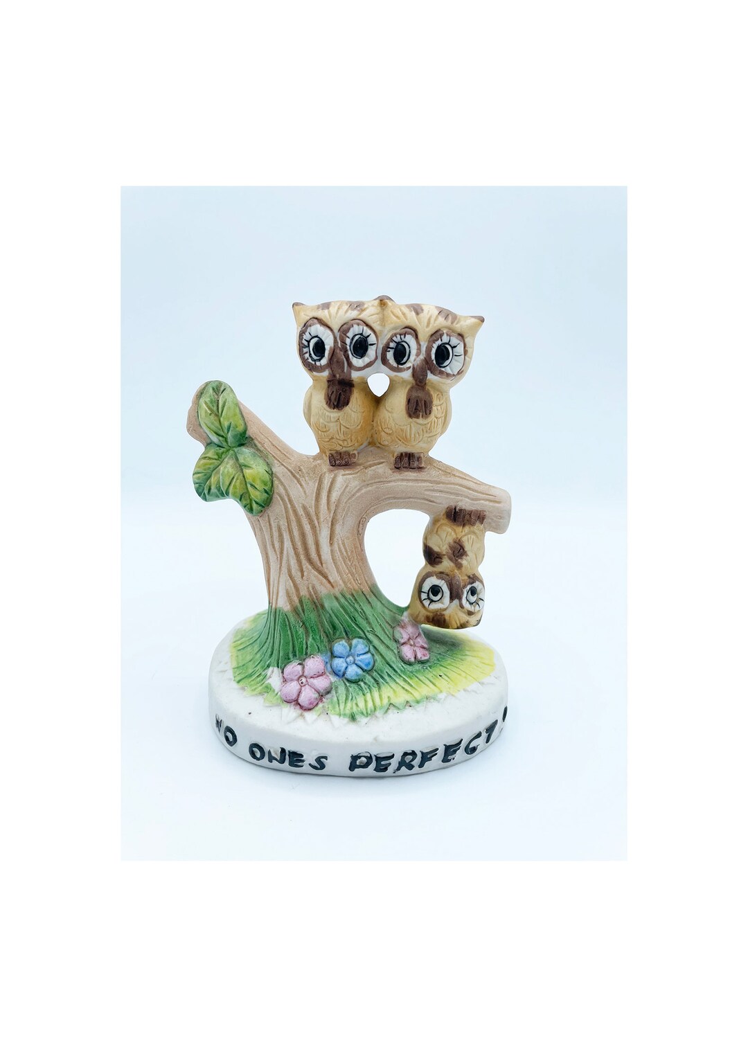 Vintage Ceramic Owls Figurine Hand Painted 3 Owls in a Tree No One's ...