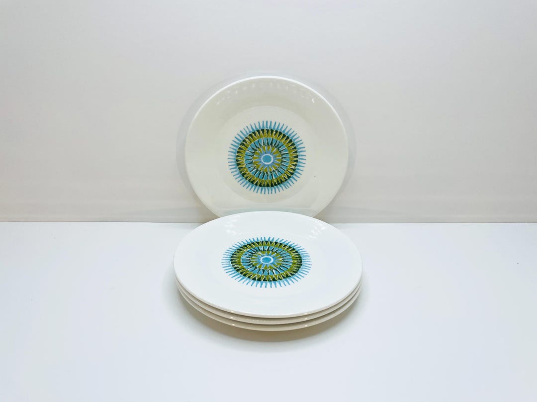 Set of 4 J&G Meakin Aztec Bread and Butter Plates | Vintage Mid-century ...