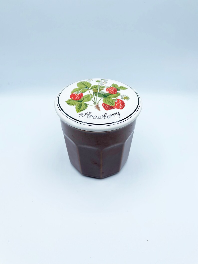 Vintage Jam Jar Crock With Porcelain Lid Strawberry Preserves - Etsy