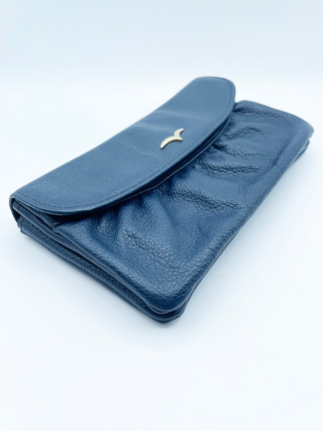 Vintage Ferree Navy Blue Woman's Leather Wallet Made in Canada Never ...