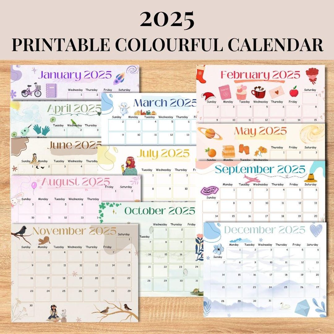 Bright & Beautiful Digital Calendar: Stay Organized in Style - Etsy