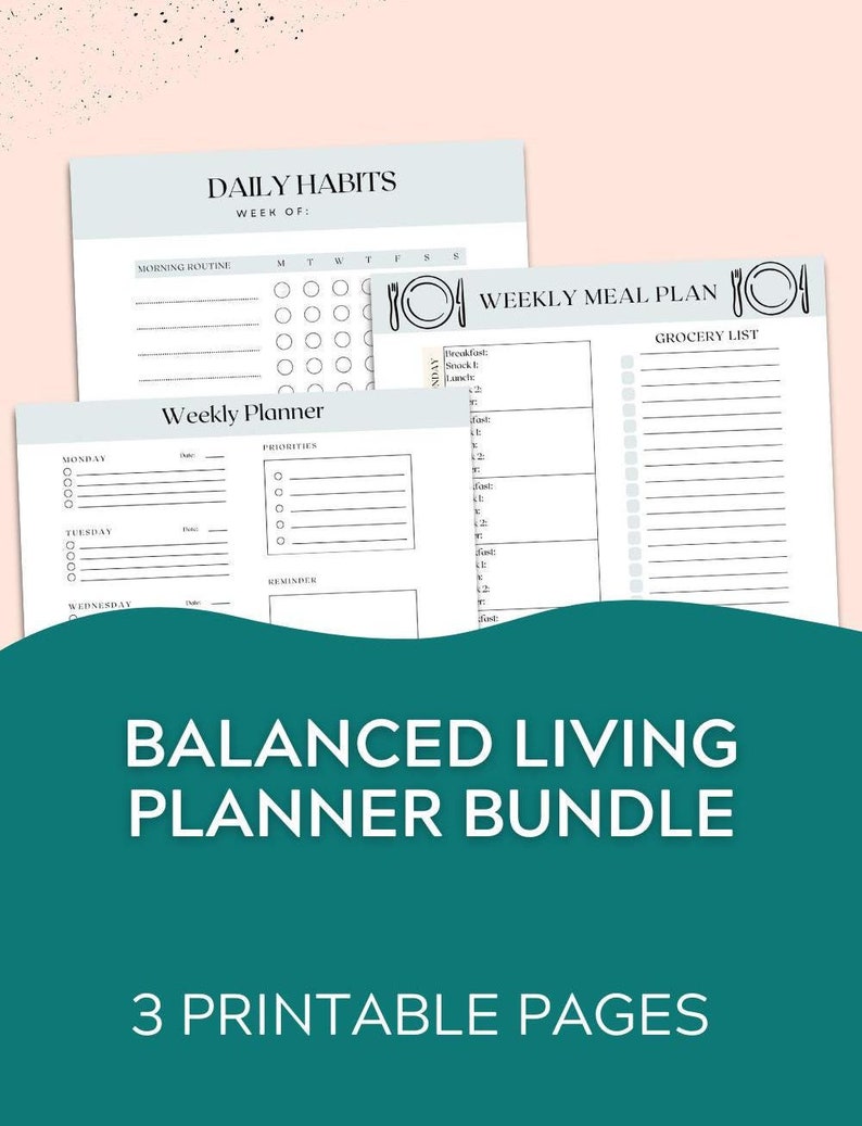Balanced Living Planner Bundle: Printable Templates - Etsy