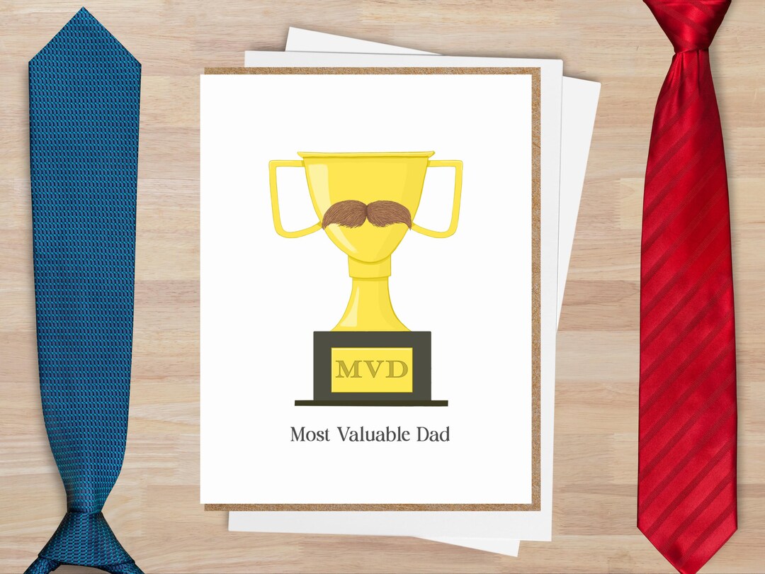 Most Valuable Dad - A2 Greeting Card With Funny Illustration - Etsy