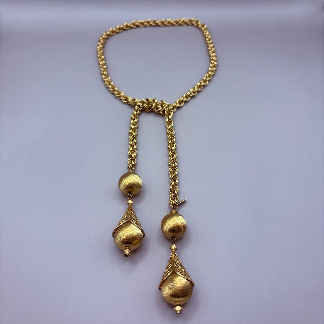 Vintage Monet bolero 1961 Rope Chain Lariat Necklace Book Piece - Etsy