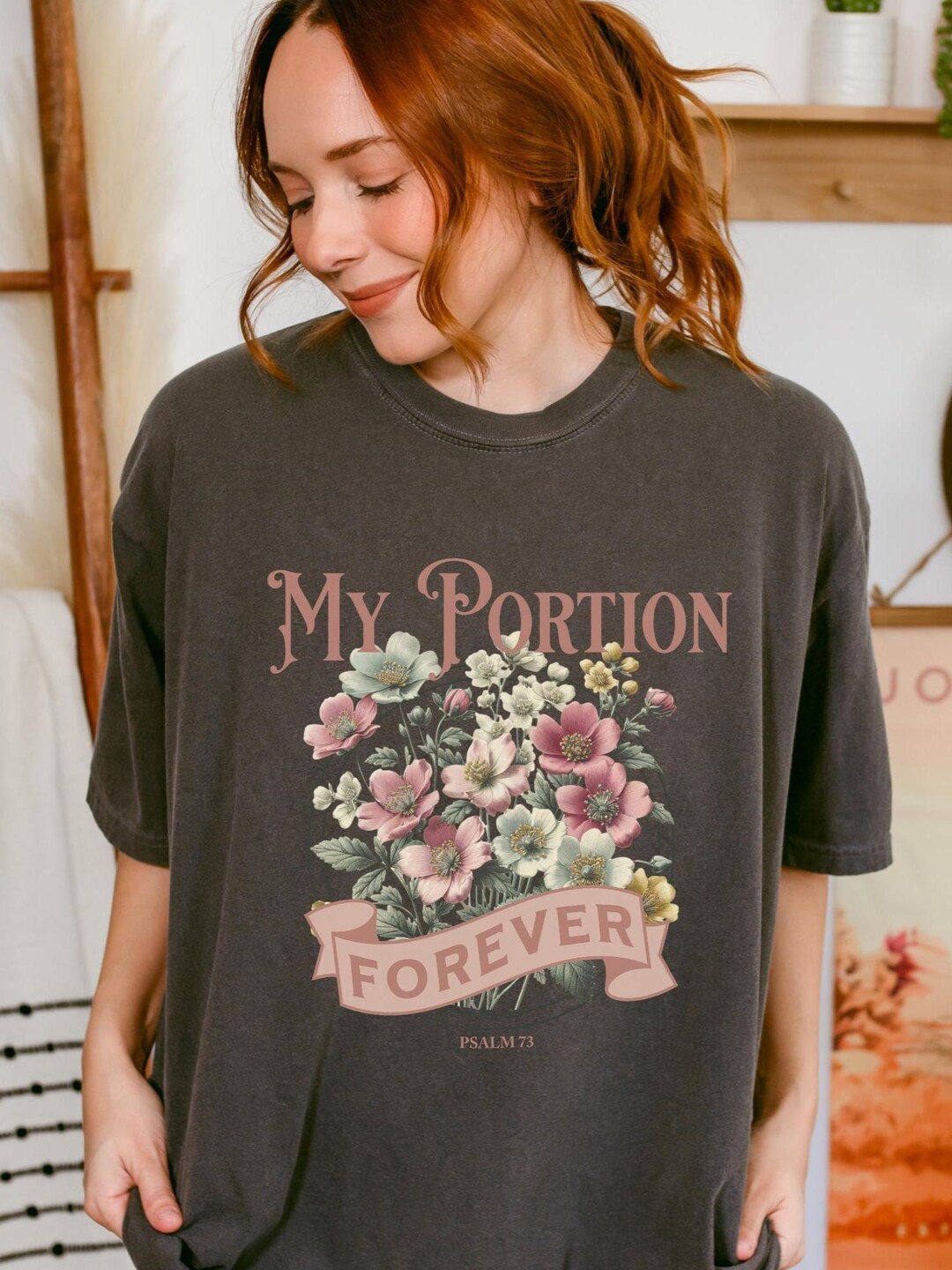 My Portion Forever Christian T-shirt: Psalm 73 Scripture Tee for Women ...