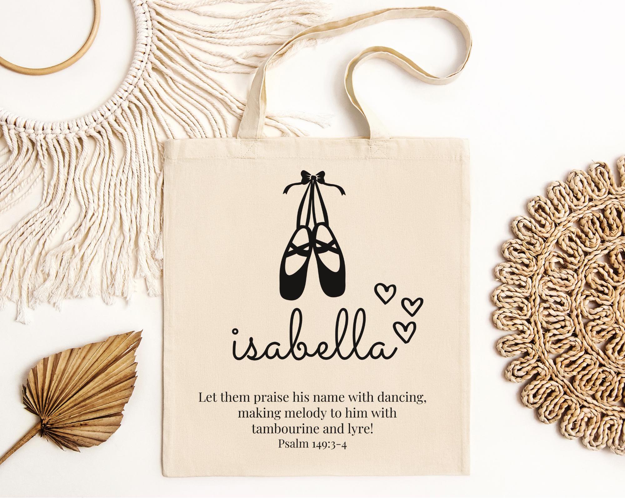 Personalized Ballet Tote Bag: Christian Dance Gift, Psalm 149 - Etsy