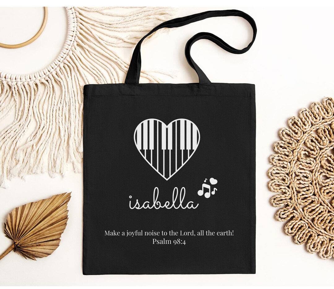 Personalized Music Tote With Scripture, Piano Bag for Girl, Music Bag ...