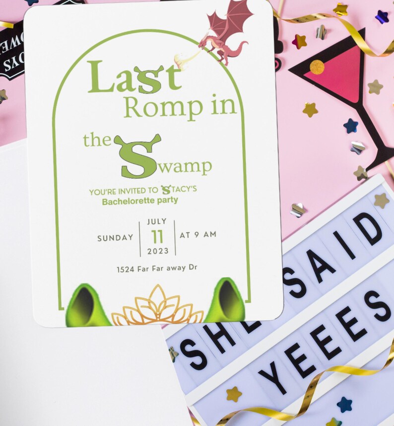 Shrek Themed Bachelorette Wedding Invitation - Etsy