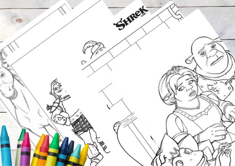 Shrek Themed Coloring Pages Coloring Book Includes 24 Pages of Pages ...