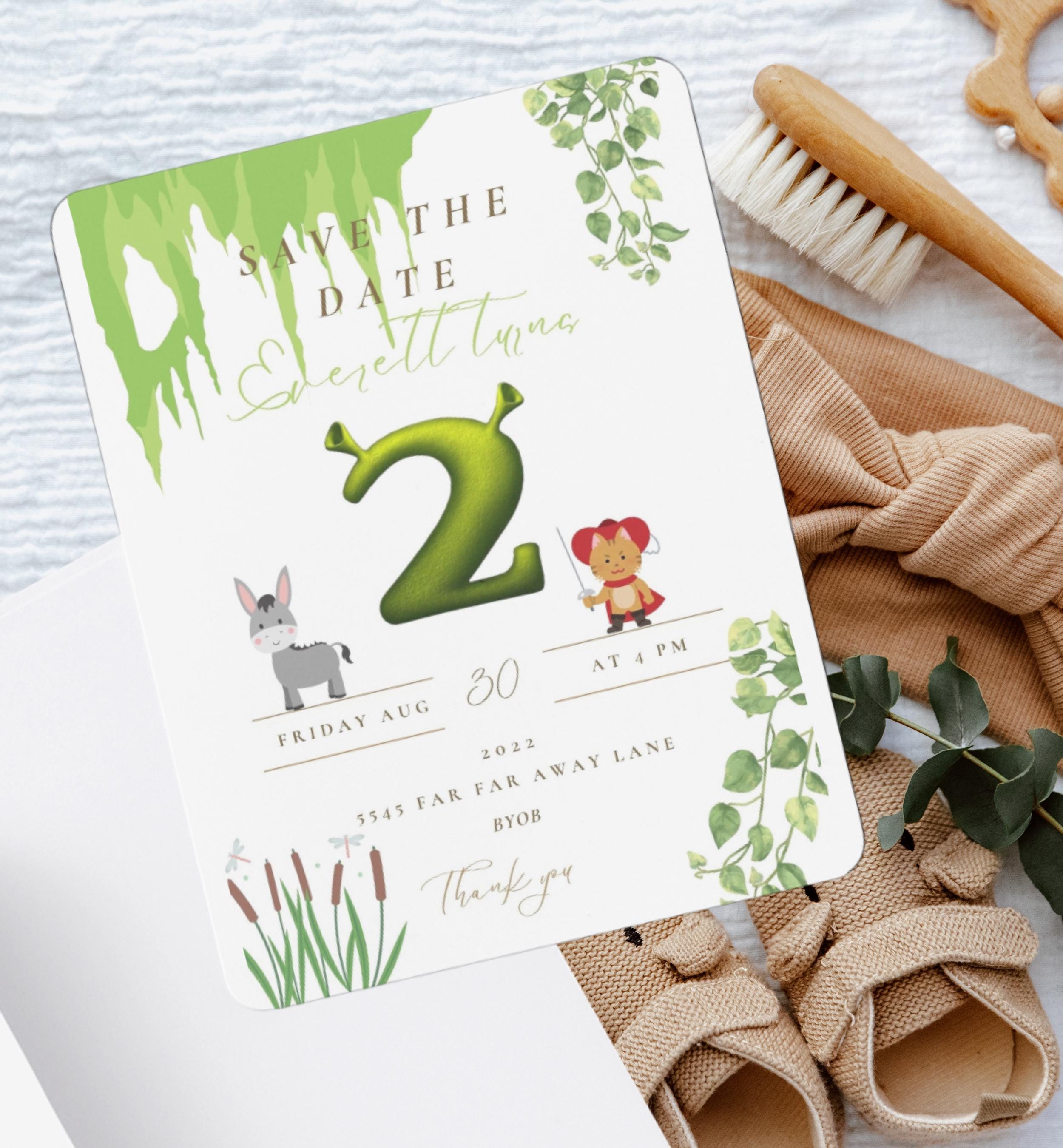 Shrek Kids Birthday Party or Baby Shower Invite Customizable - Etsy