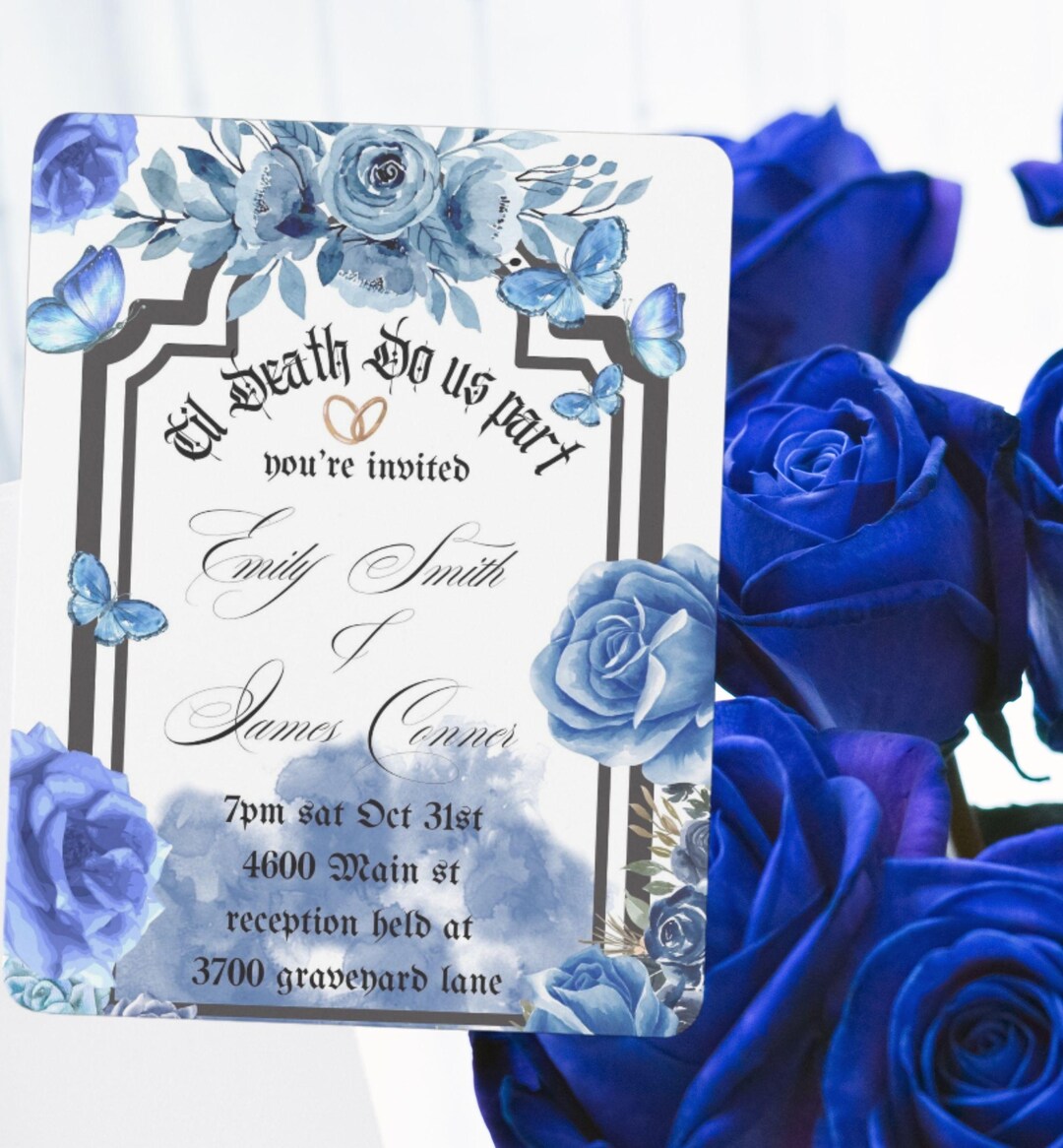 Corpse Bride Themed Blue Wedding Invitation Pack Bundle - Etsy