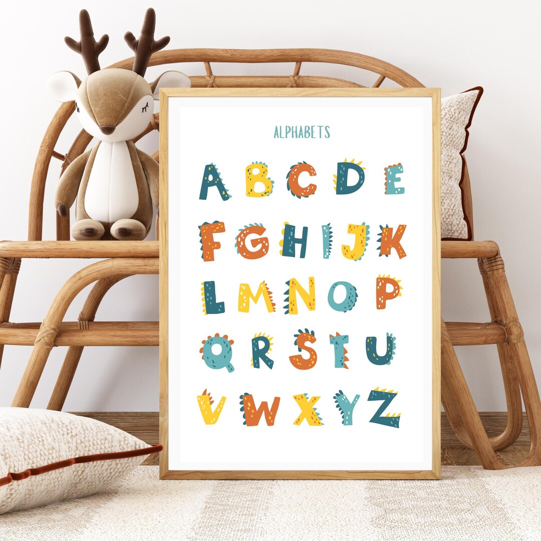 Dinosaur Alphabet & Numbers Poster: Montessori Nursery Decor (digital ...