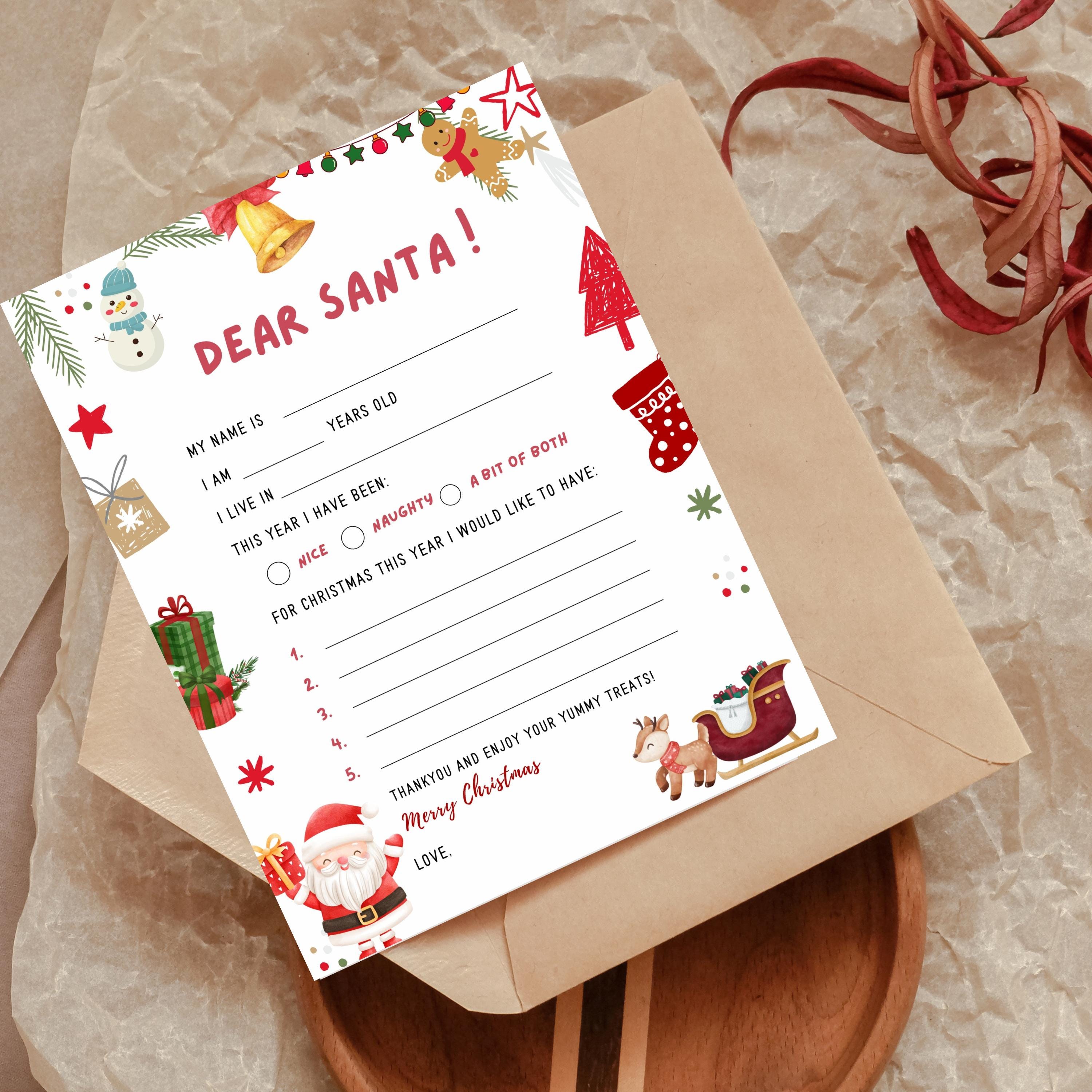 Letter to Santa Printable Easy to Print Letter to Santa Letter Instant ...