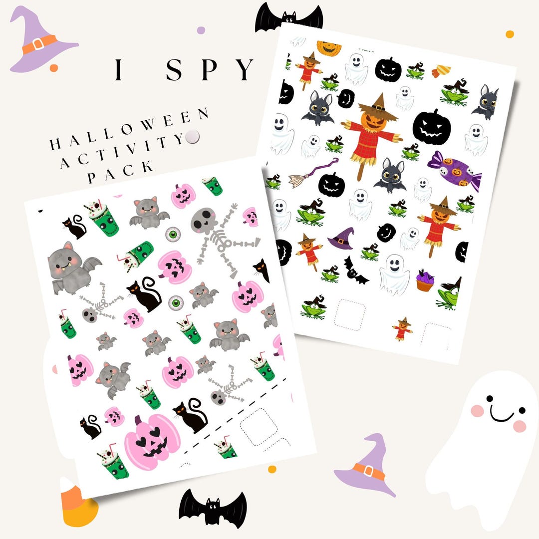 I Spy Halloween Worksheets for Kids | Printable Activity Pages ...