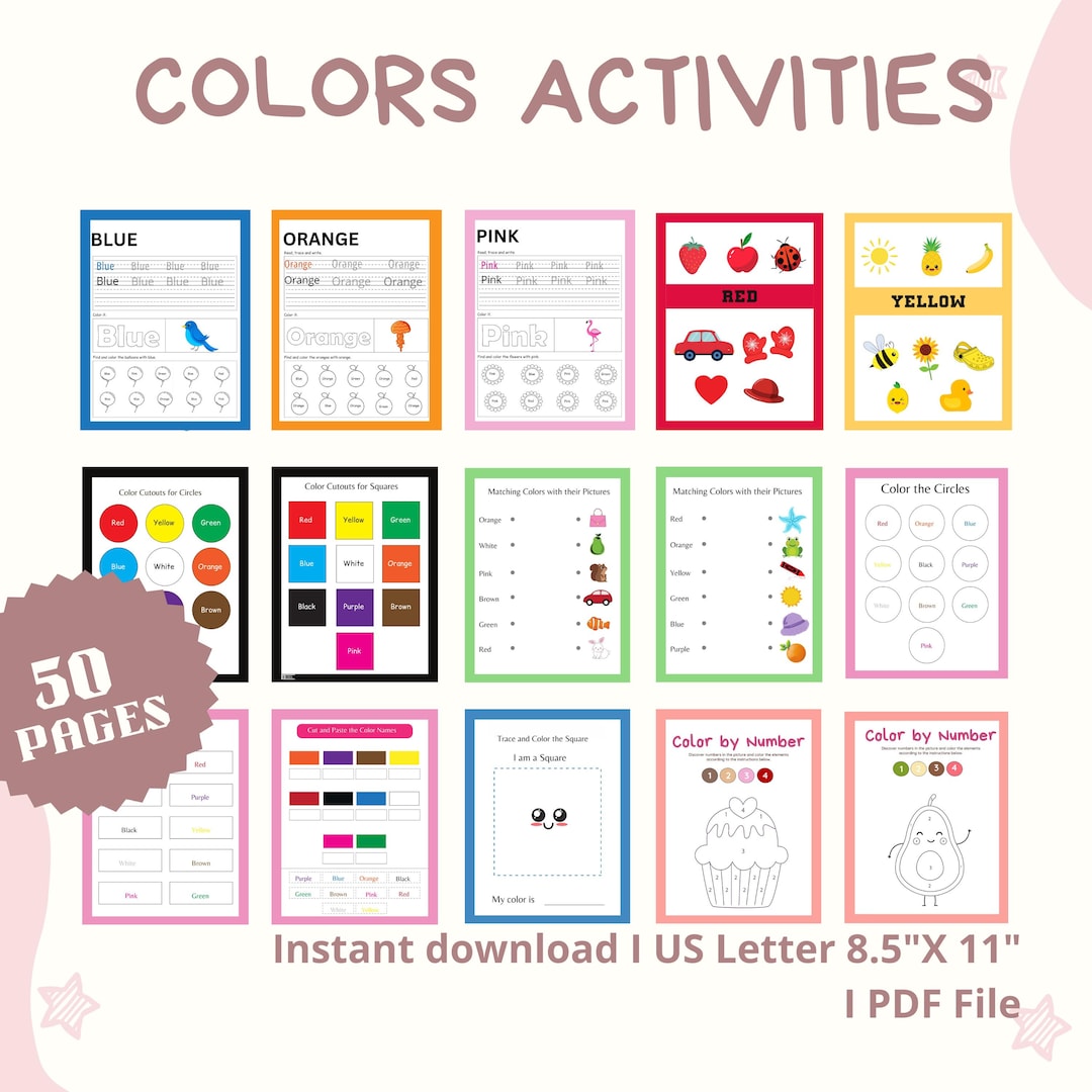 Colors Activity Bundle for Kids – Fun Printable Color Identification ...