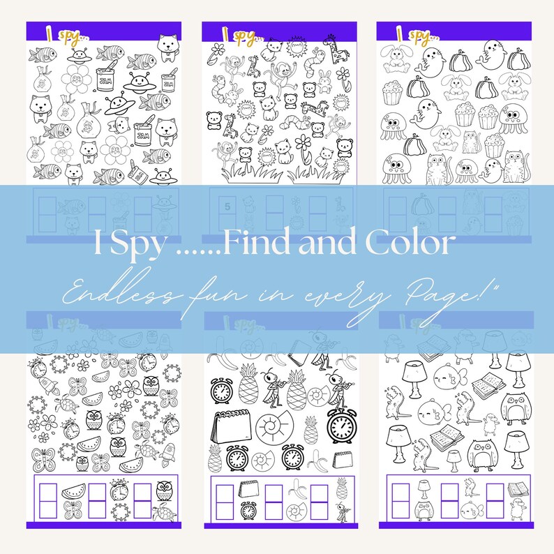 I Spy Game: Summer Activity Printable - Preschool Kindergarten (digital ...