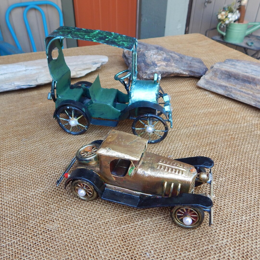 Altered & Embellished Vintage Funny Cars ~ 2 Sizes Metal Vehicles ~ 2 ...