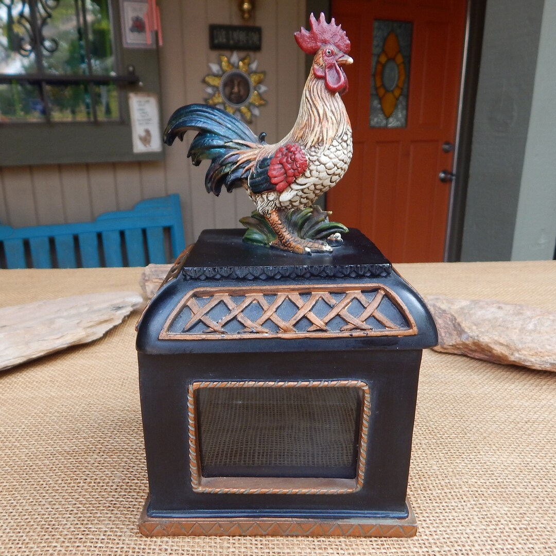 Rooster Display Box ~ Rooster Storage Box ~ Rooster Tea Box ~ Resin ...