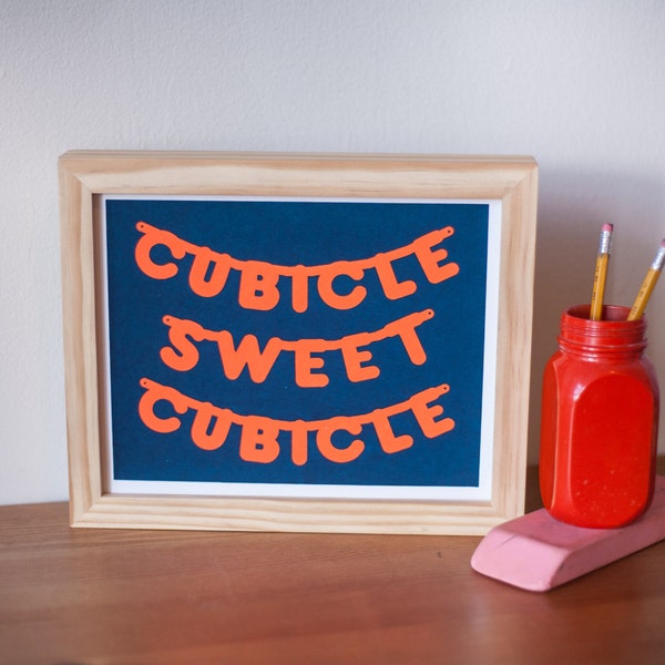 Cubicle Sweet Cubicle Sign Art - Etsy