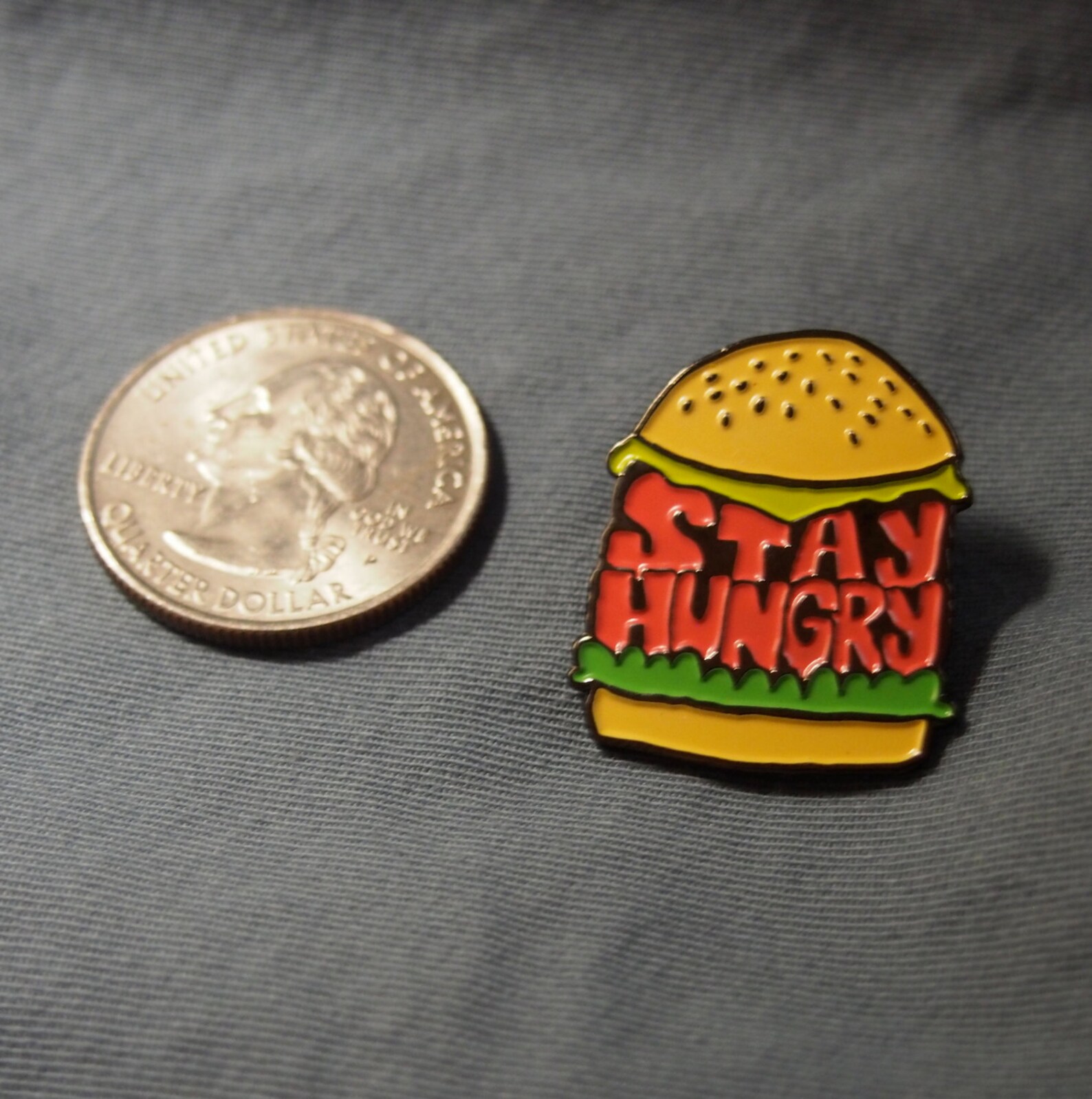 Stay Hungry Cheeseburger Enamel Pin - Etsy
