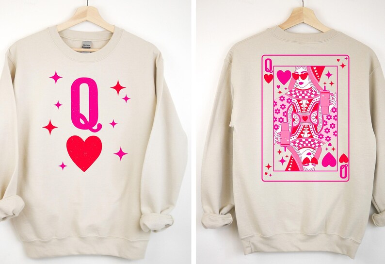 Queen of Hearts DTF Transfer: Trendy Valentine's Day Print - Etsy
