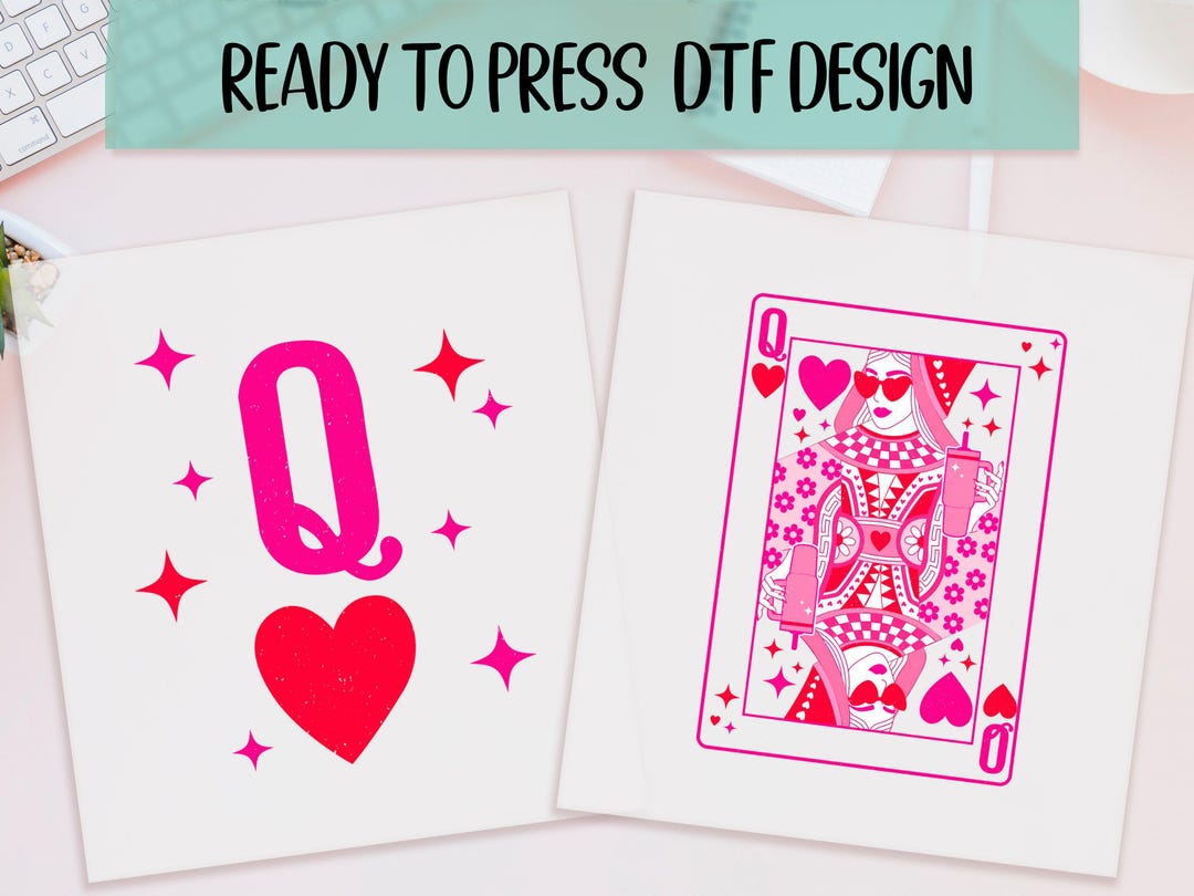 Queen of Hearts DTF Transfer: Trendy Valentine's Day Print - Etsy