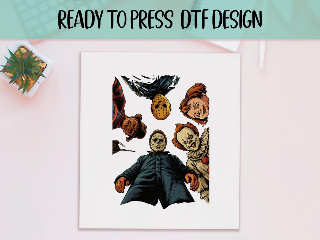 Horror Movie Villains DTF Transfer: Halloween Heat Press Print - Etsy