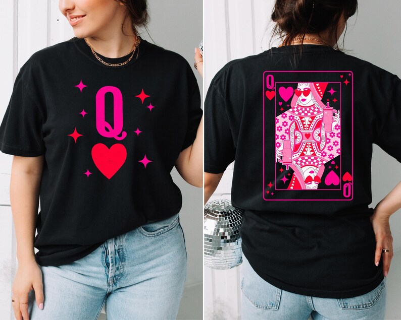 Queen of Hearts DTF Transfer: Trendy Valentine's Day Print - Etsy