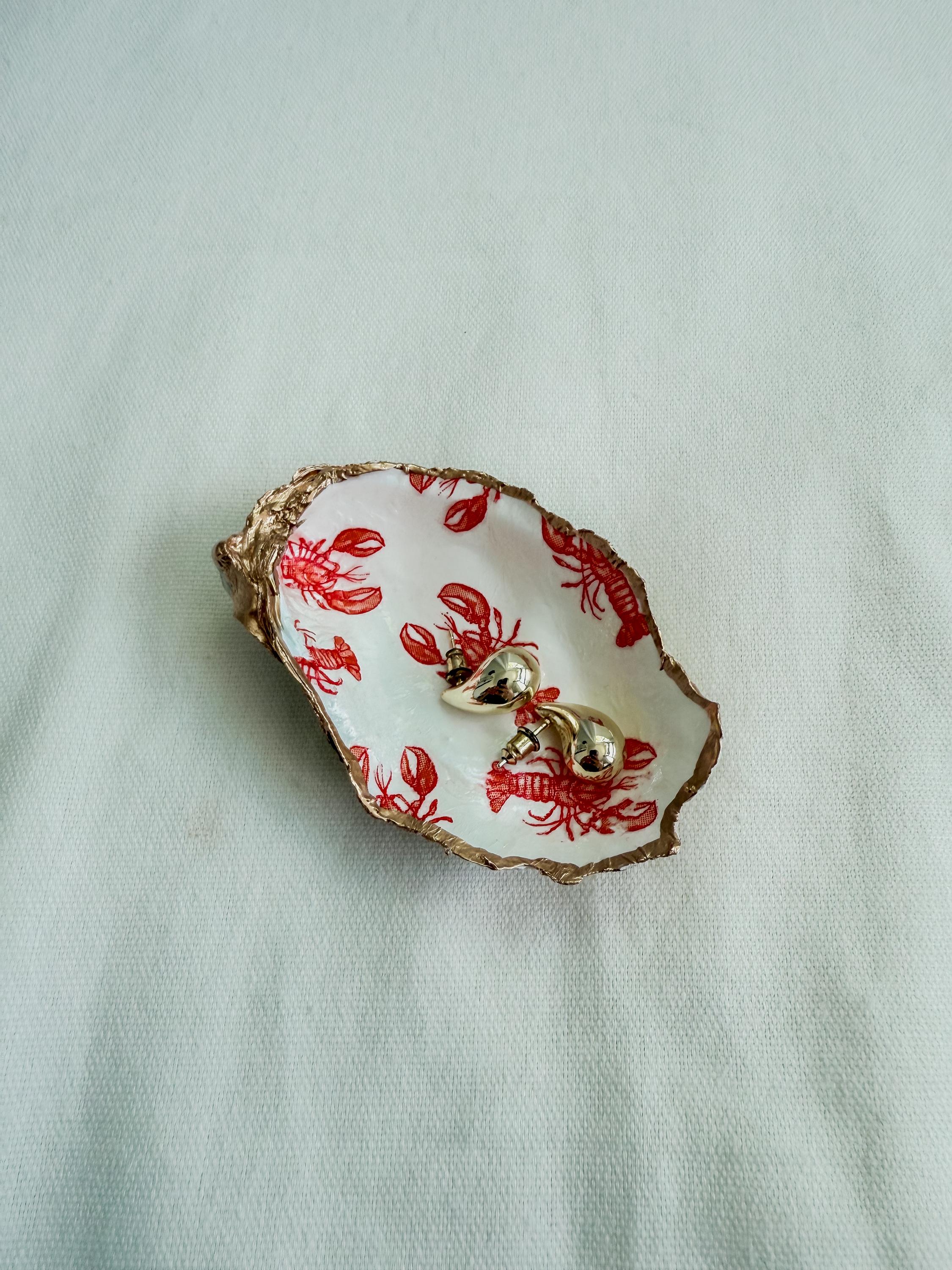 Lobster - Oyster Shell Jewelry Dish - Etsy