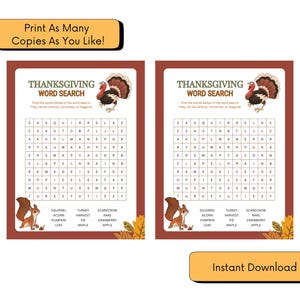 Thanksgiving Word Search Printable | Thanksgiving Game Printable ...