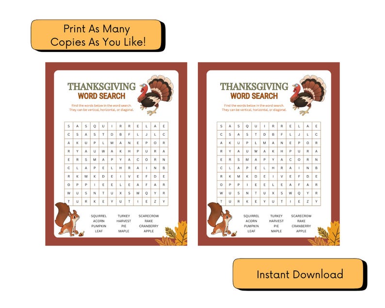 Thanksgiving Word Search Printable | Thanksgiving Game Printable ...