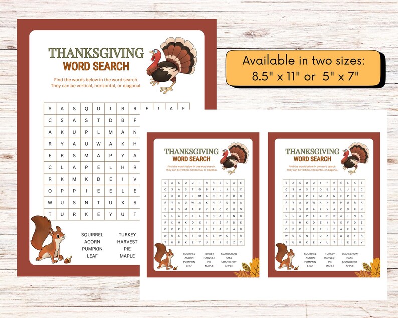 Thanksgiving Word Search Printable | Thanksgiving Game Printable ...