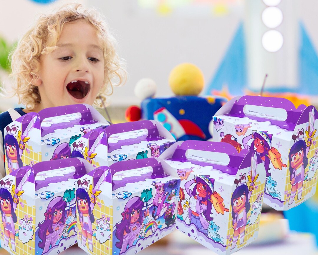 Aphmau Set 2pc Gift Boxes Treat Paper Gable Dessert Kids Birthday Party ...