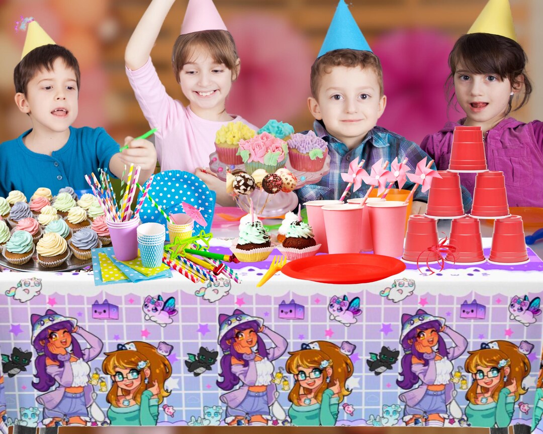 Aphmau Set 2pc Table Cover Tablewave Cup Cake Plate Kids Birthday Party ...