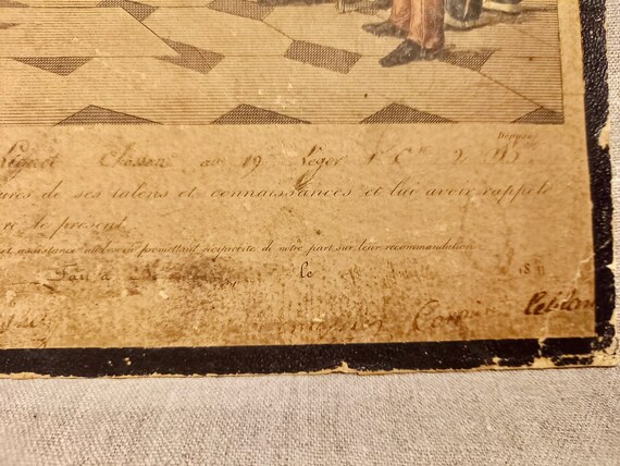 Art & Collectibles antique French fencing certificate illustrated with ...