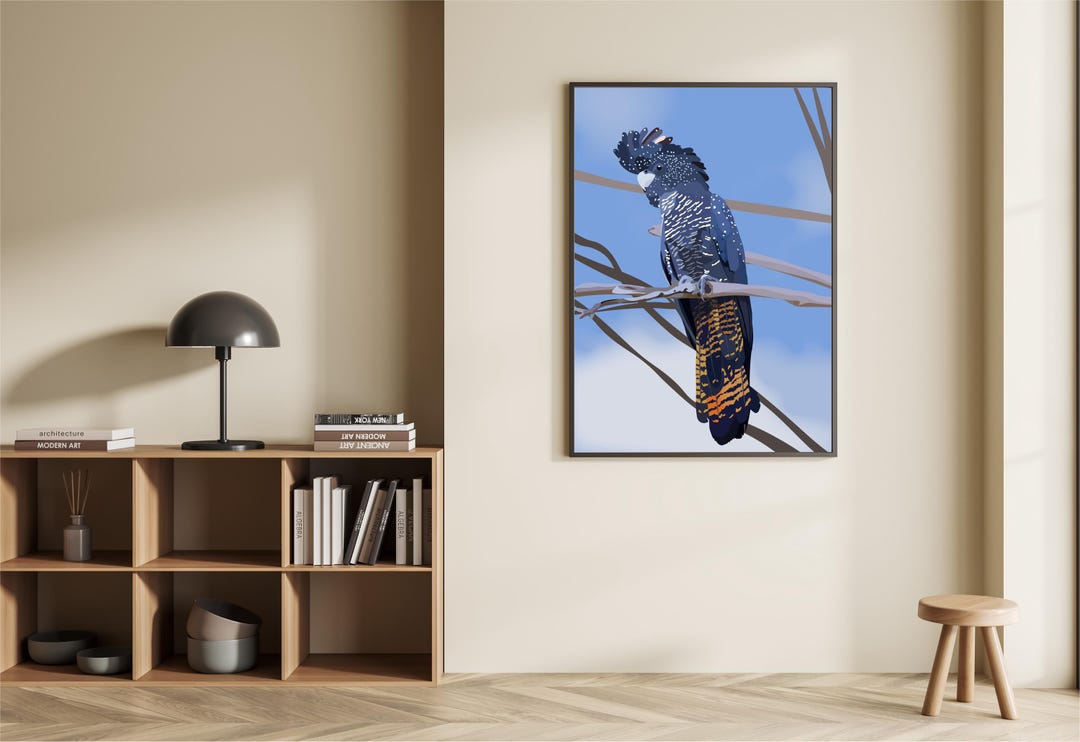 Red-tailed Black Cockatoo Poster - Etsy