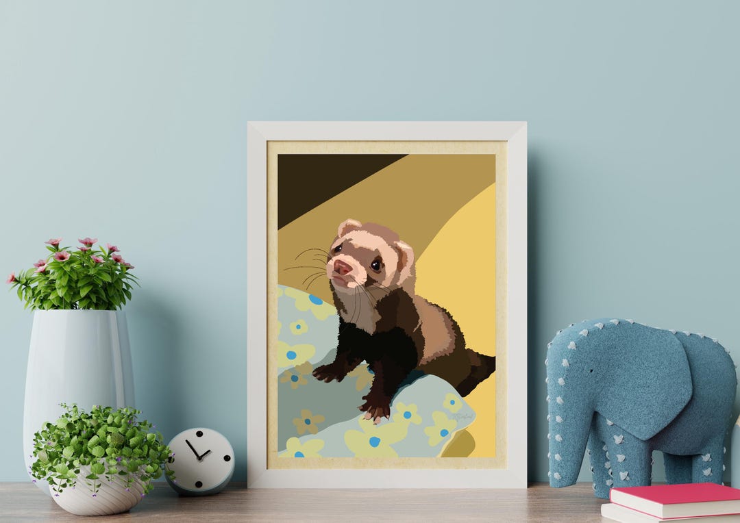 Cute Ferret Poster - Etsy