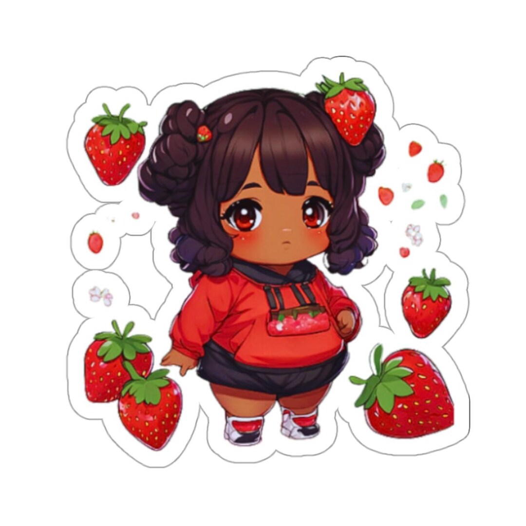 Strawberry POC Anime Girl Sticker - Etsy