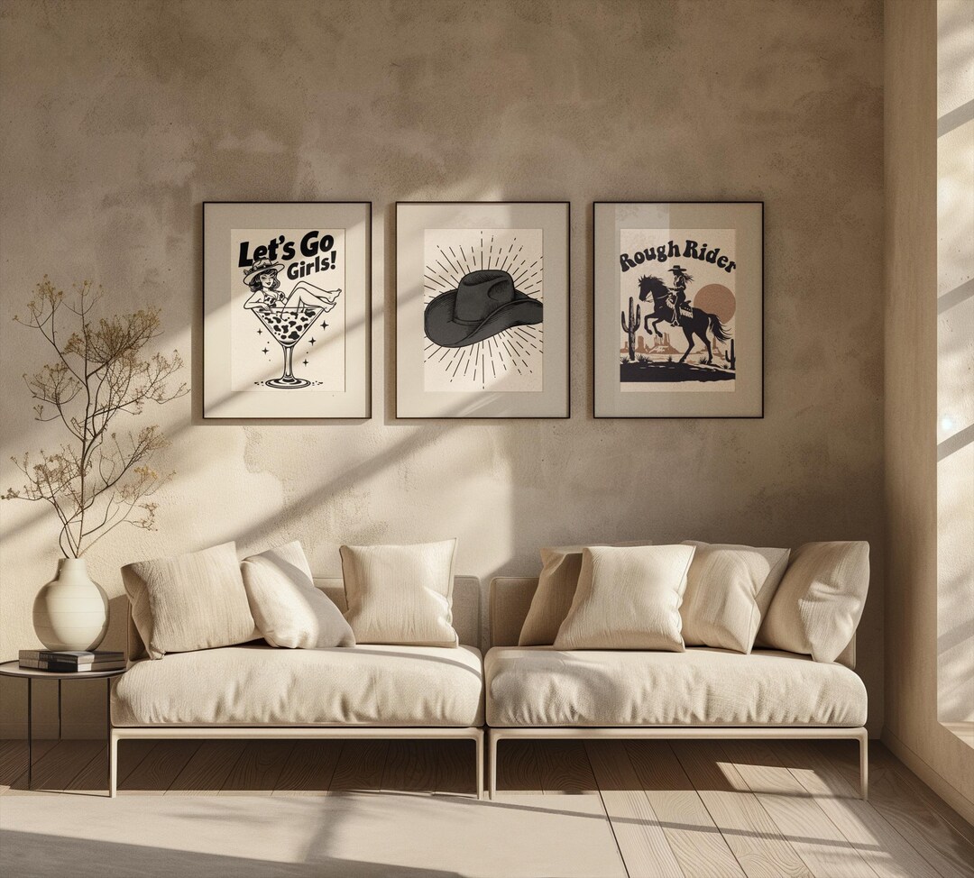 Neutral Western Art Prints Cute Home Decor Trendy Wall Art Prints - Etsy