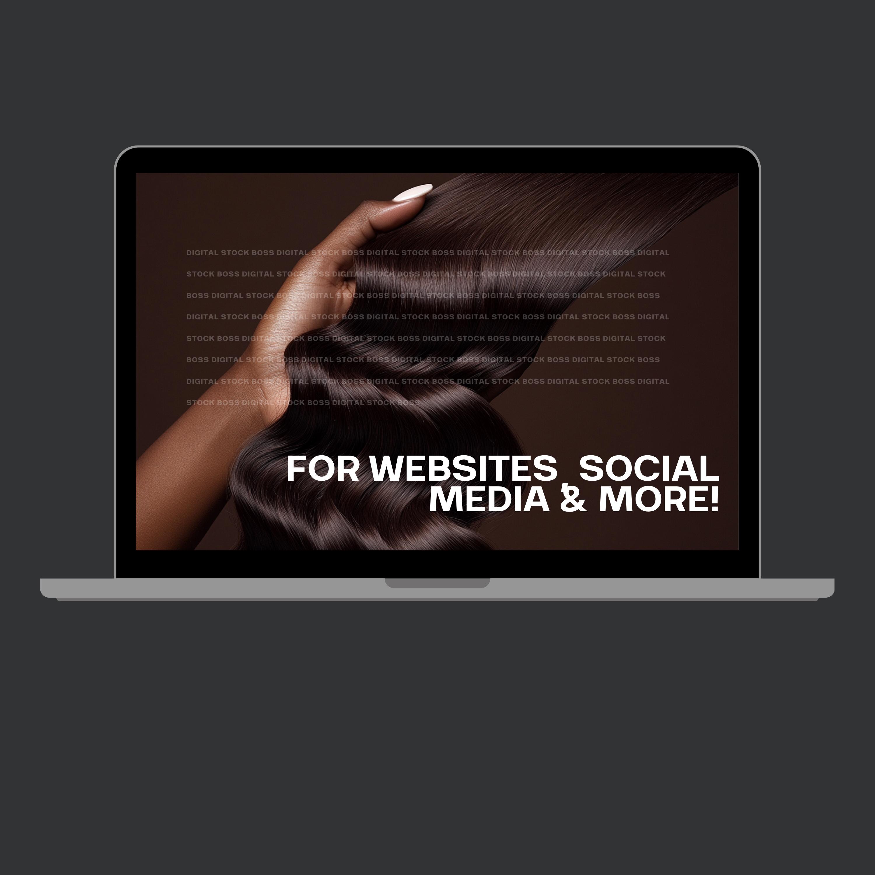 Hair Extension Website Banner | Modern AI Stock Image (digital Download ...