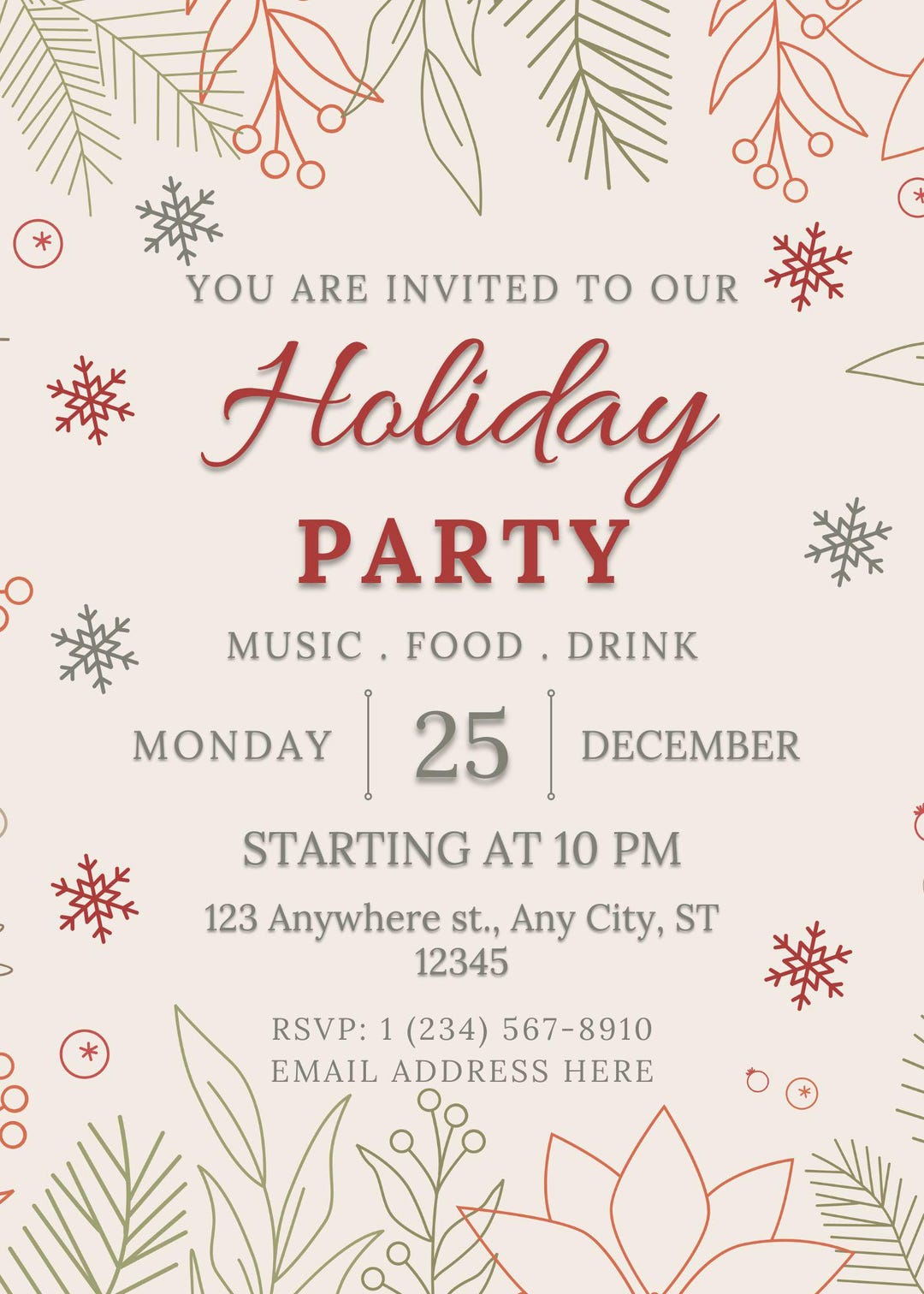 Editable Holiday Party Invitation - Etsy