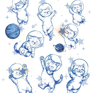 Cats in Space Digital Download Funny Cat PNG Space Aesthetic Graphic ...