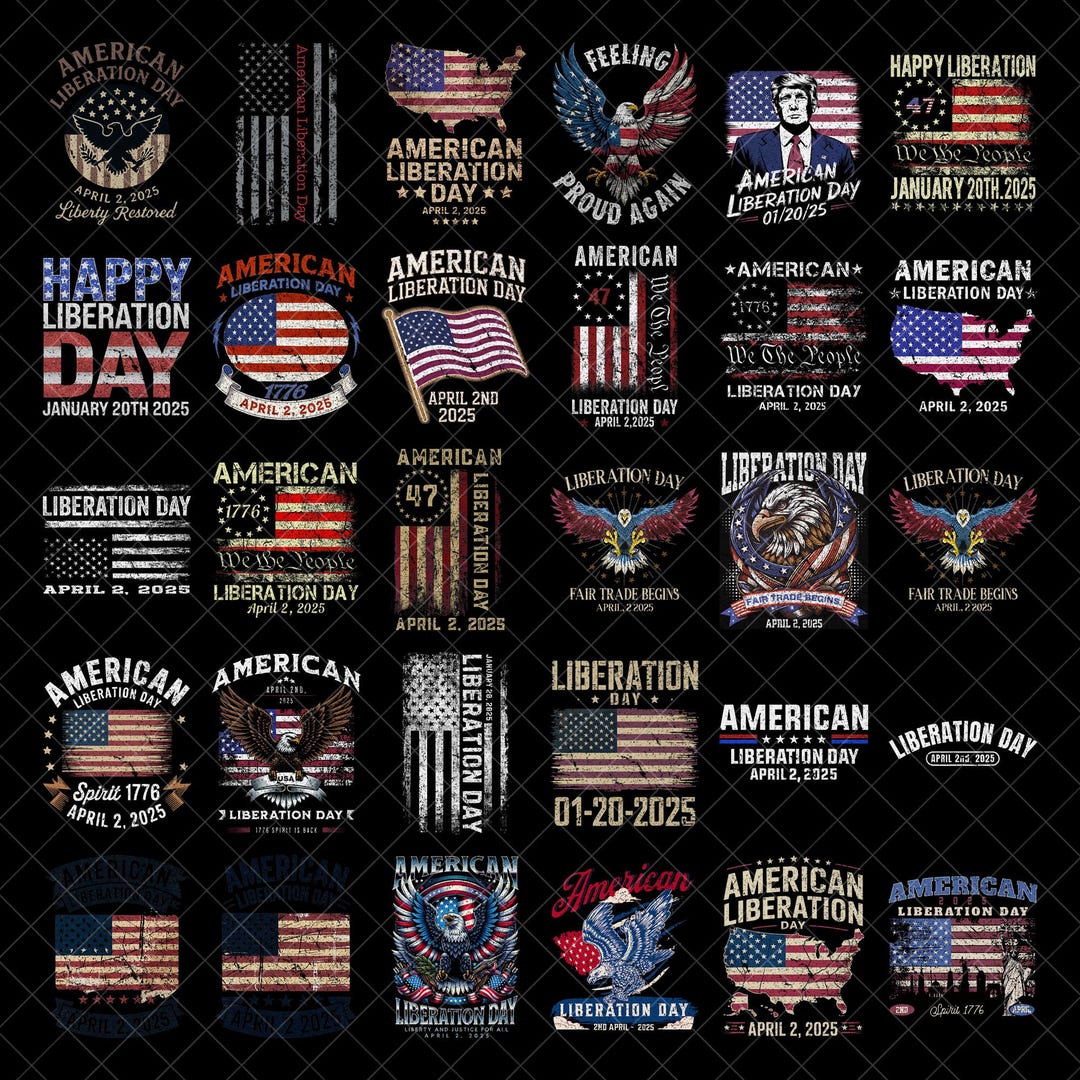 American Liberation Day PNG Bundle, Patriotic With US Flag Sublimation ...
