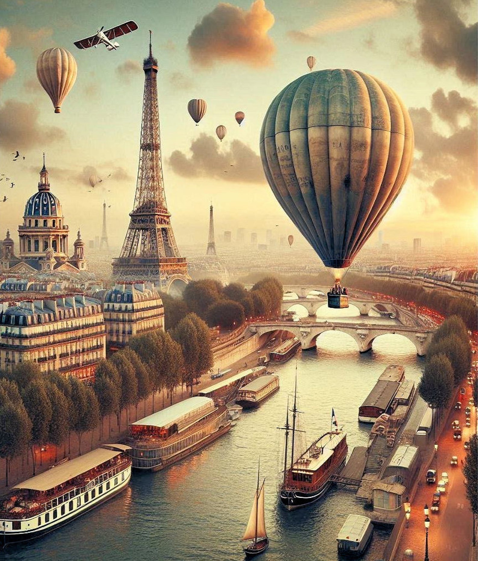 Vintage Paris Balloons Images Eleven Images PDF Instant Download - Etsy