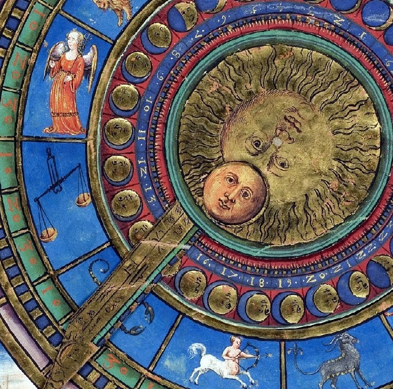 Sun and Moon Geomantic Compass Medieval Illuminated Instant Download ...