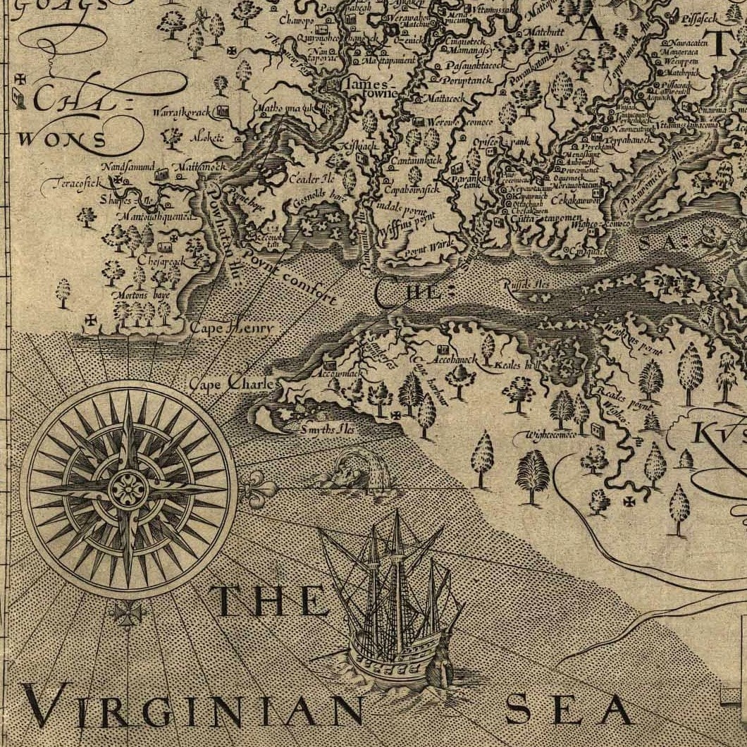 Captain John Smith's 1624 Map of Virginia Instant Download Fussy Cut ...